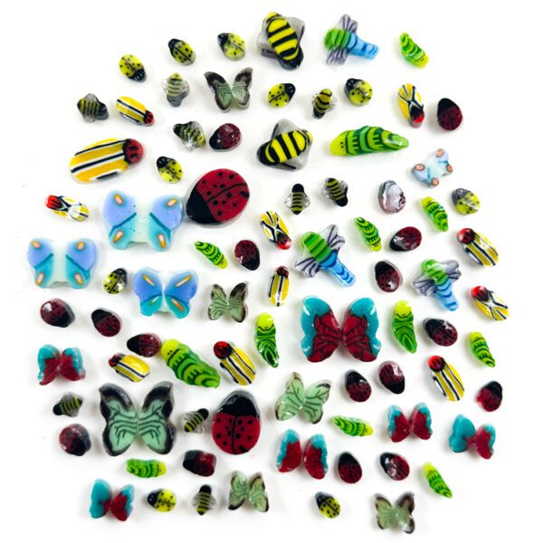 Murrine - Mixed Size - Beetles, Bugs and Butterfly Mix – 96COE | Buy ...